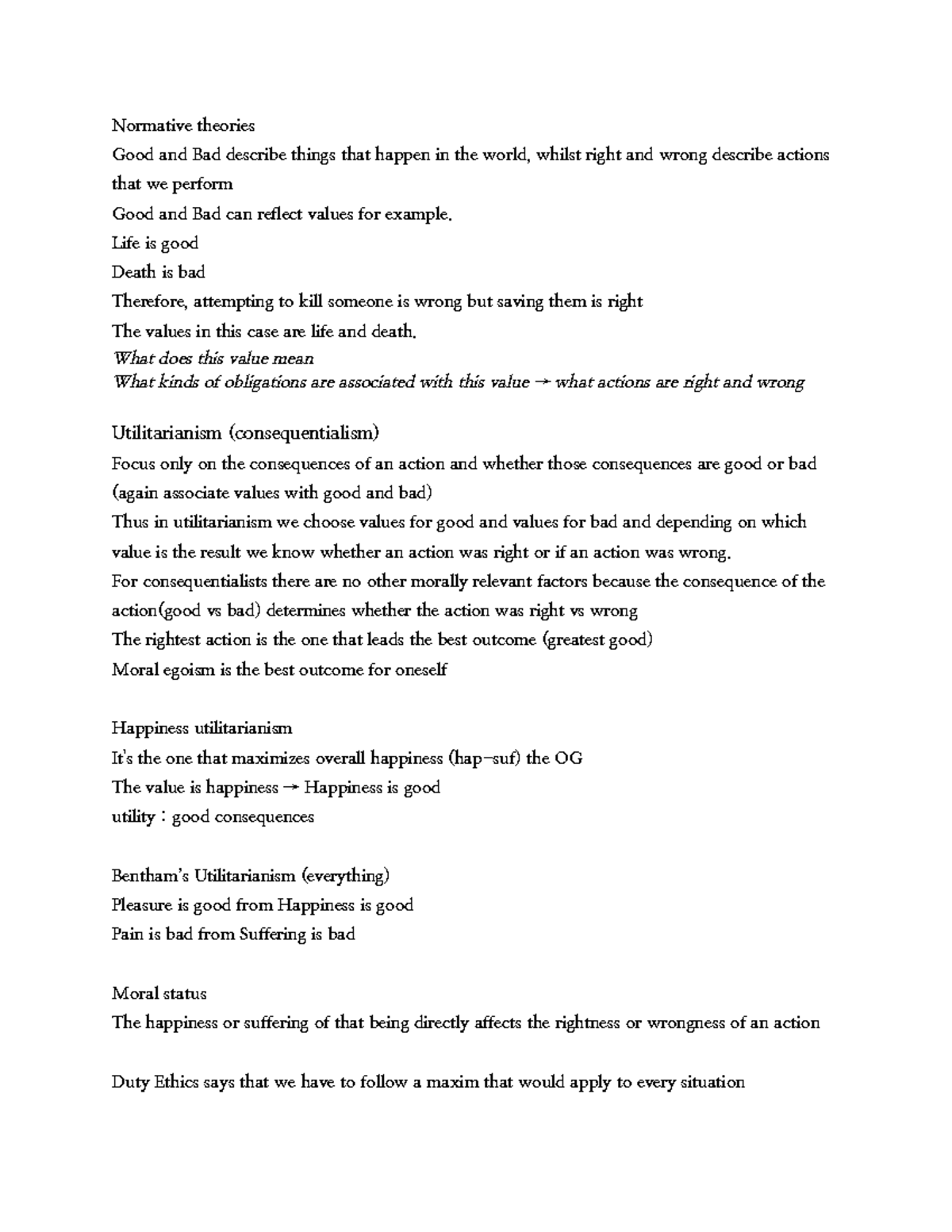 Normative theories - Bioethics with sarah feldman - Normative theories ...