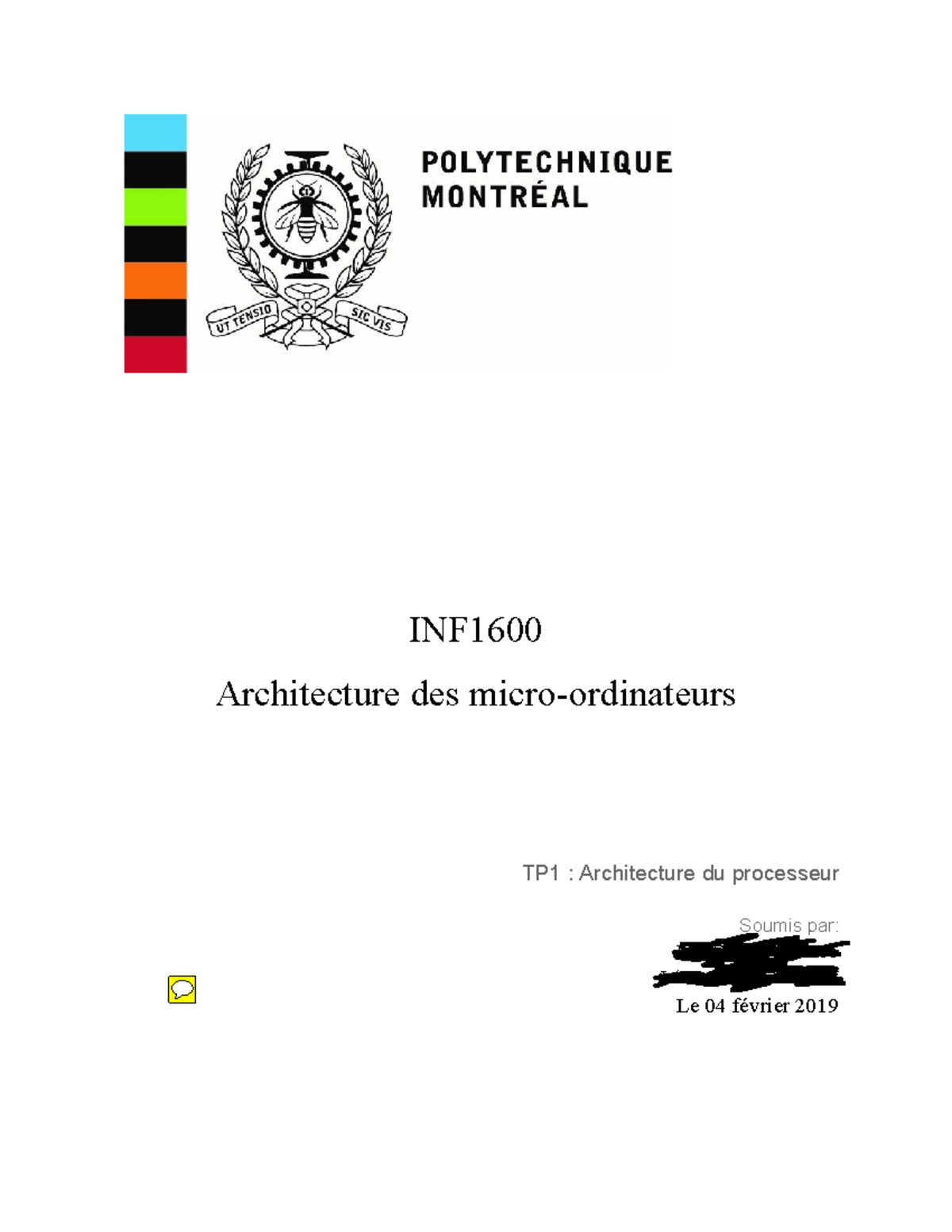 Rapport 1-inf1600 corrigé - Warning: Popup annotation has a missing or ...
