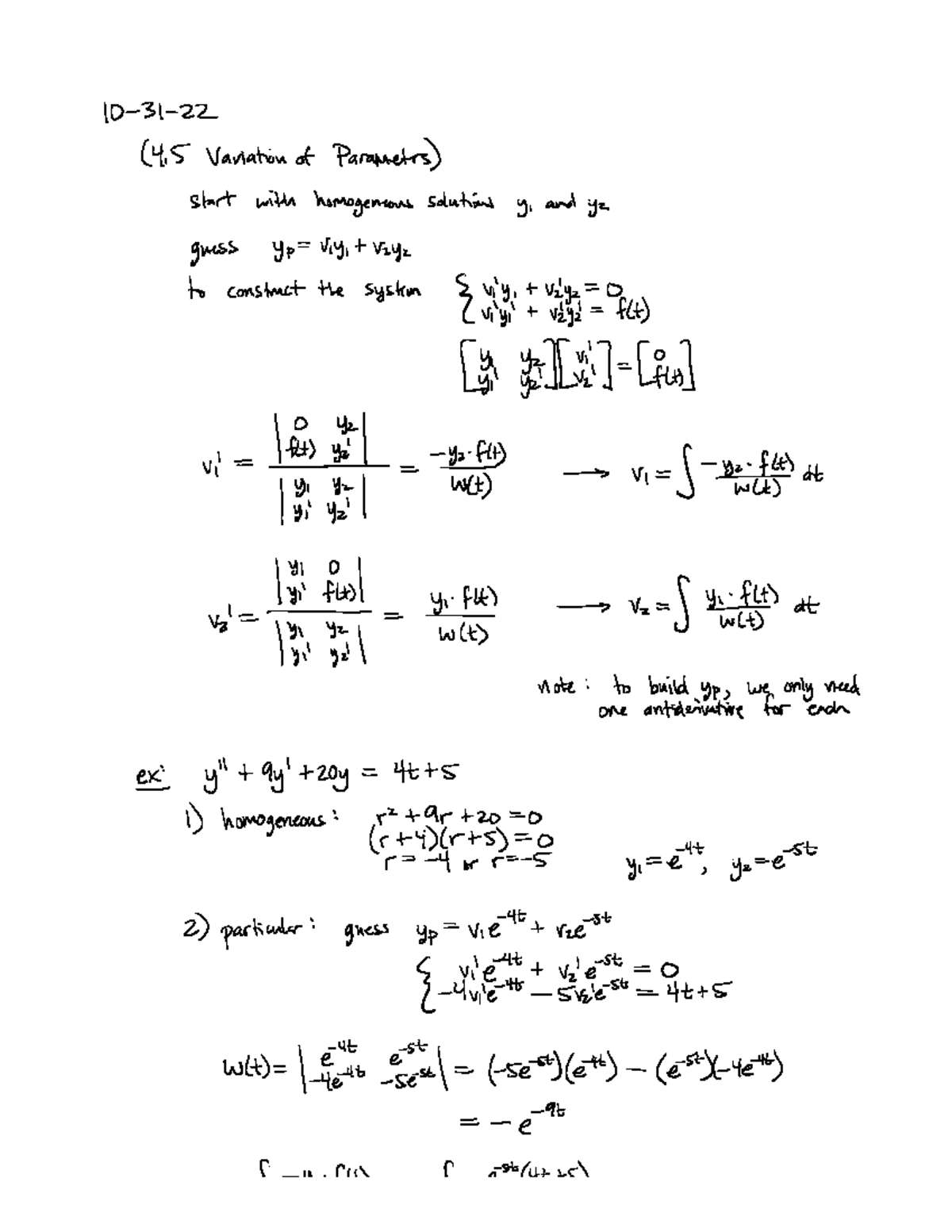 Class 19 MAT 2330 - lecture notes covering unit two of the course - MAT ...