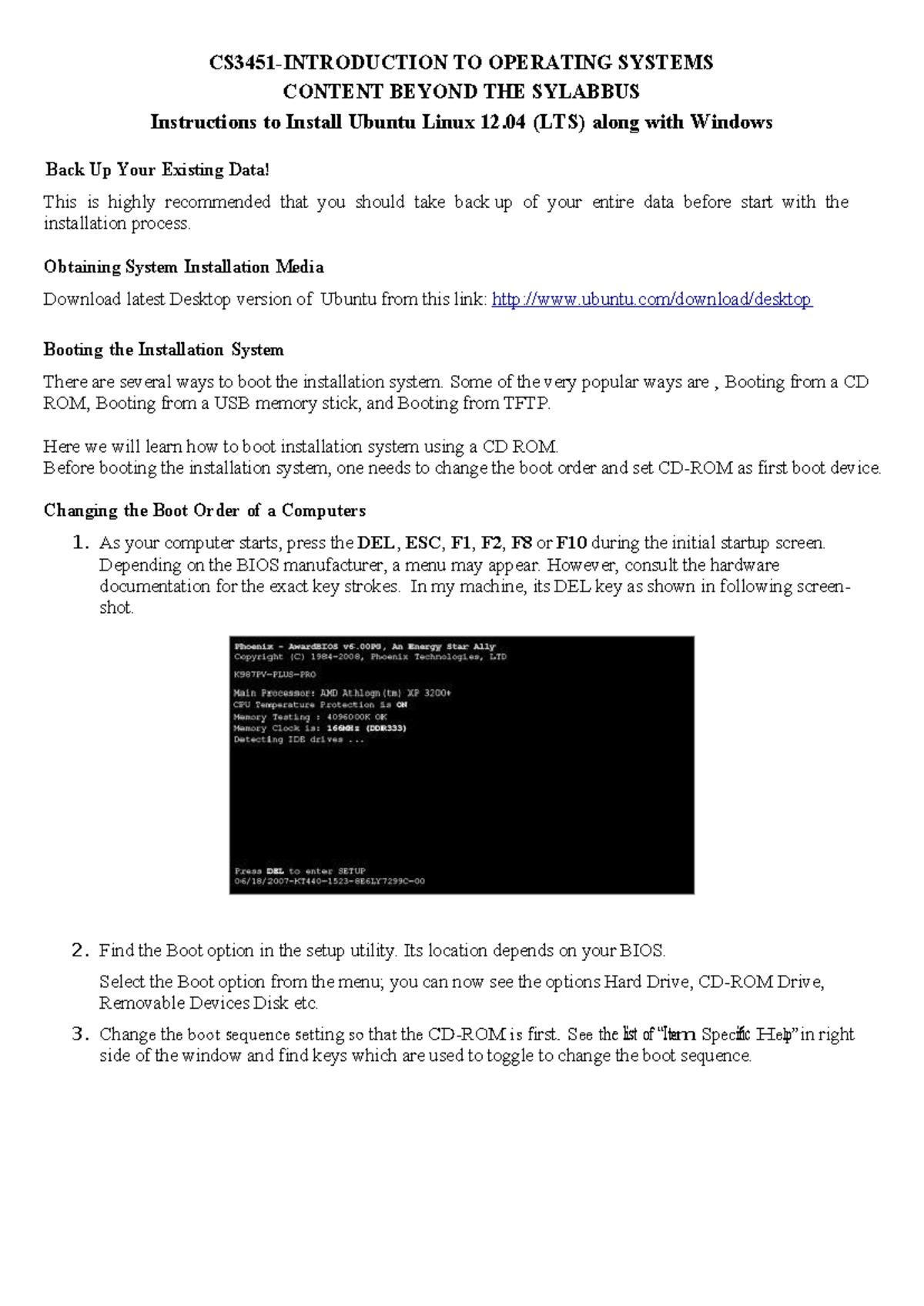 Linux-installation - LINUX INSTALLATION - CS3451-INTRODUCTION TO OPERATING SYSTEMS CONTENT ...