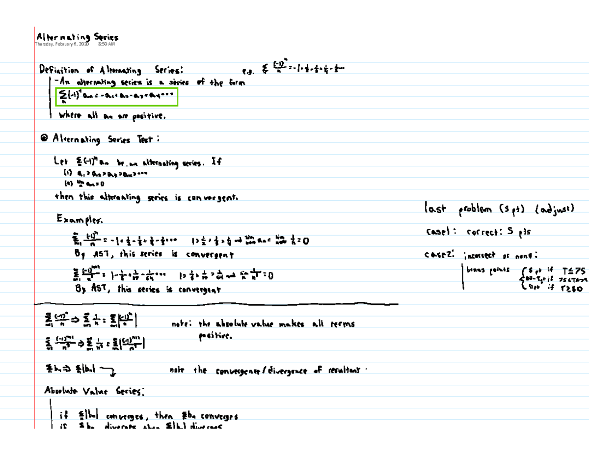 Alternating Series - Calculus 3 with Dr. Bu - Important to consider ...