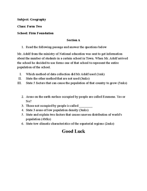F1 geo Firm - This document will enable beginners in geography to test ...