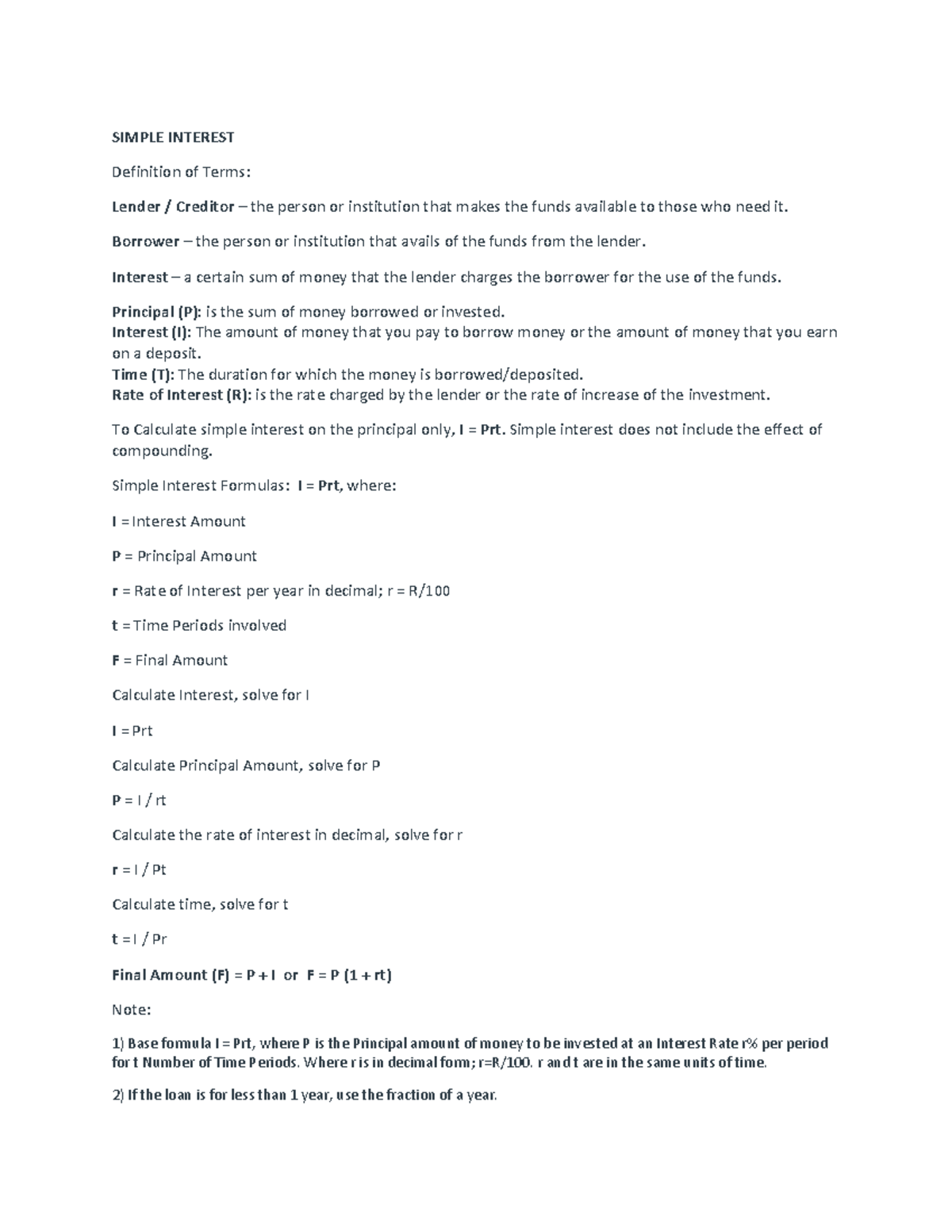 Busfin Reviewer SIMPLE INTEREST Definition Of Terms Lender busfin-reviewer-simple-interest-definition-of-terms-lender
