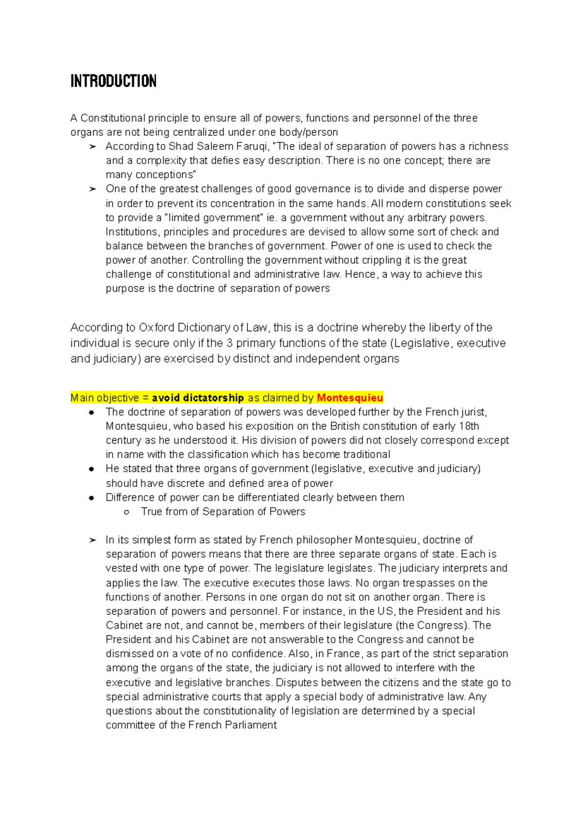 Chapter 3 Separation of Powers - INTRODUCTION A Constitutional ...