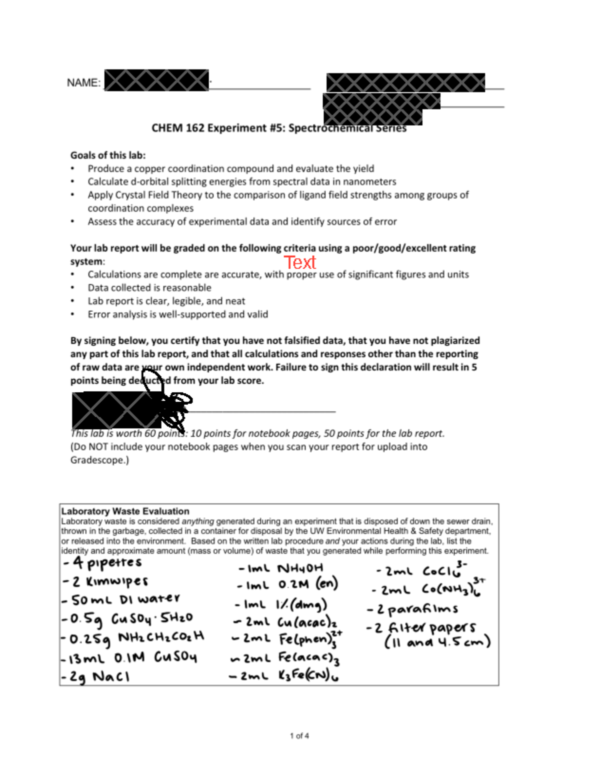 Chem162 Spect Series Report - BIO 351 - Studocu