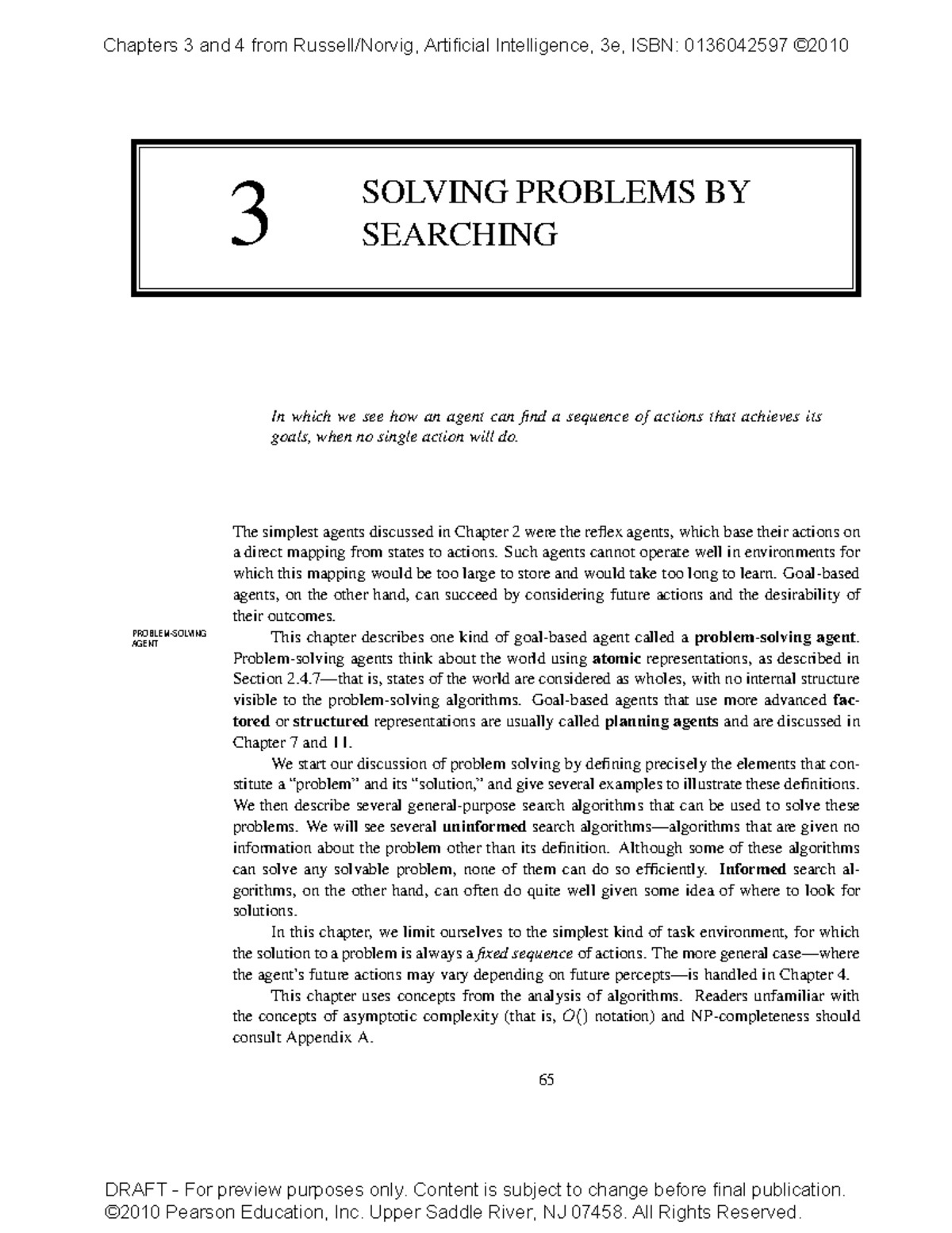 AI - In this intro to AI is given - 3 SOLVING PROBLEMS BY SEARCHING In ...