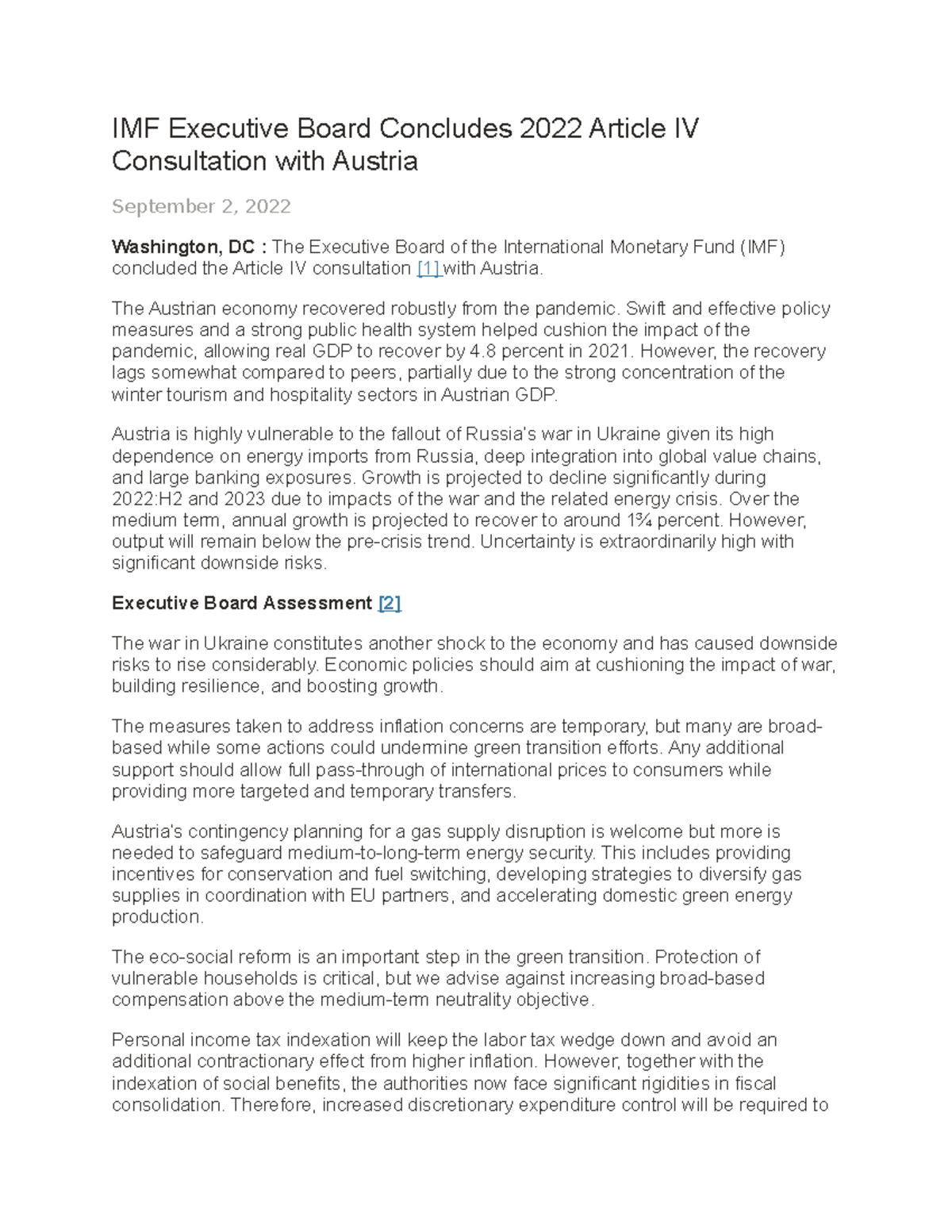 Imf 445 - Money disbursed to nations by the IMF - IMF Executive Board ...