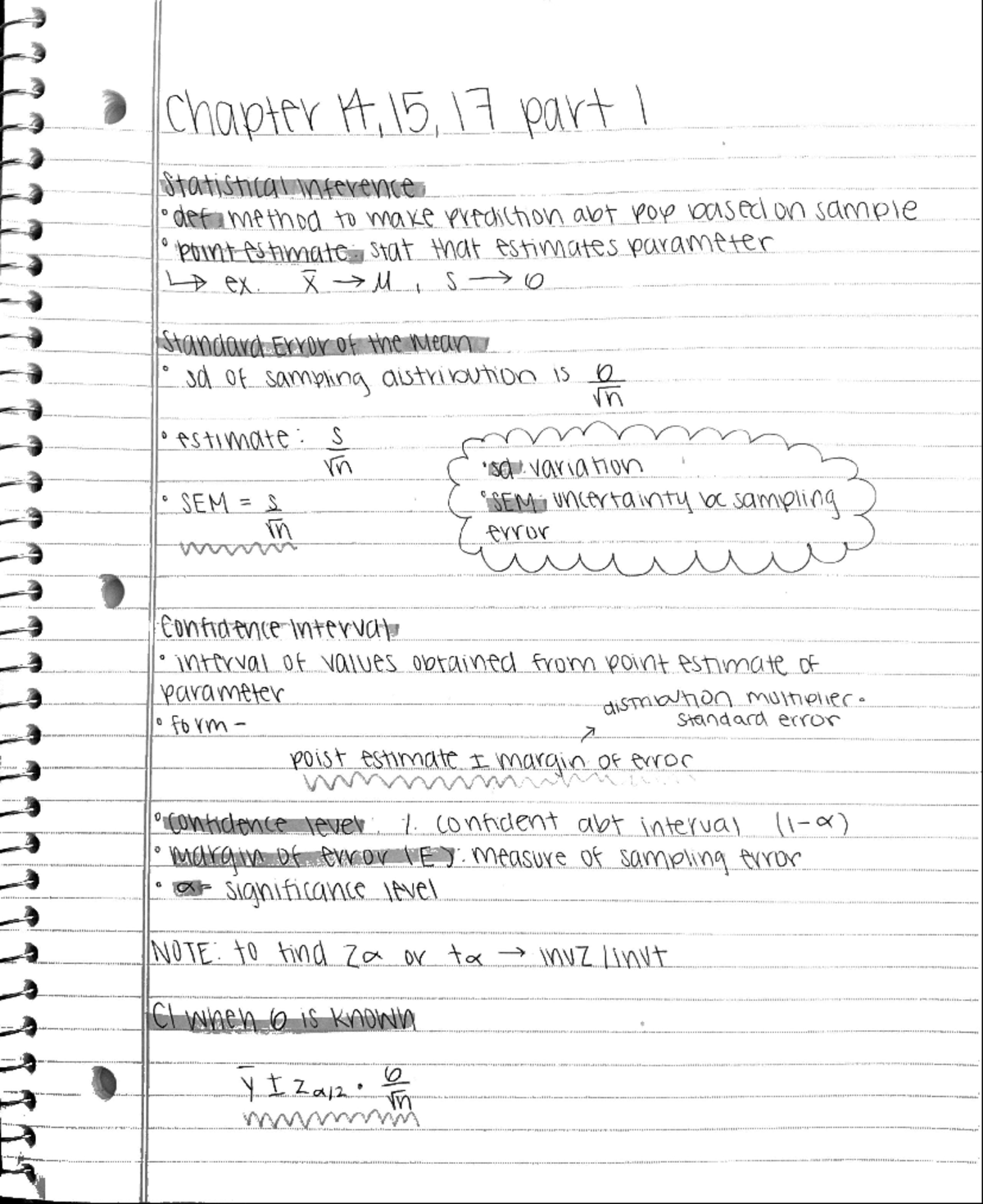 Chapter 14,15,17 Part 1 - chapter 14,15,17 part Statistical inference def method to make ...