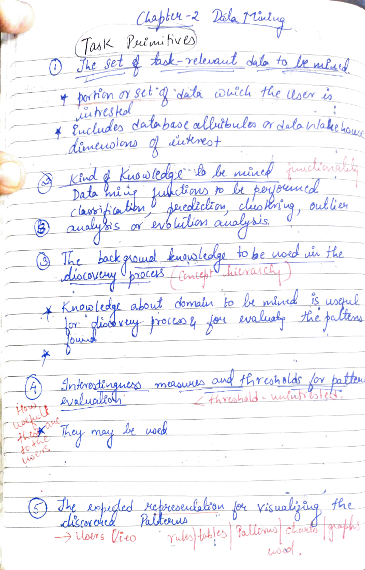Unit 2 DWM - Chapter Data Mining Task Primitives I The set of data to be mined portion or set of ...