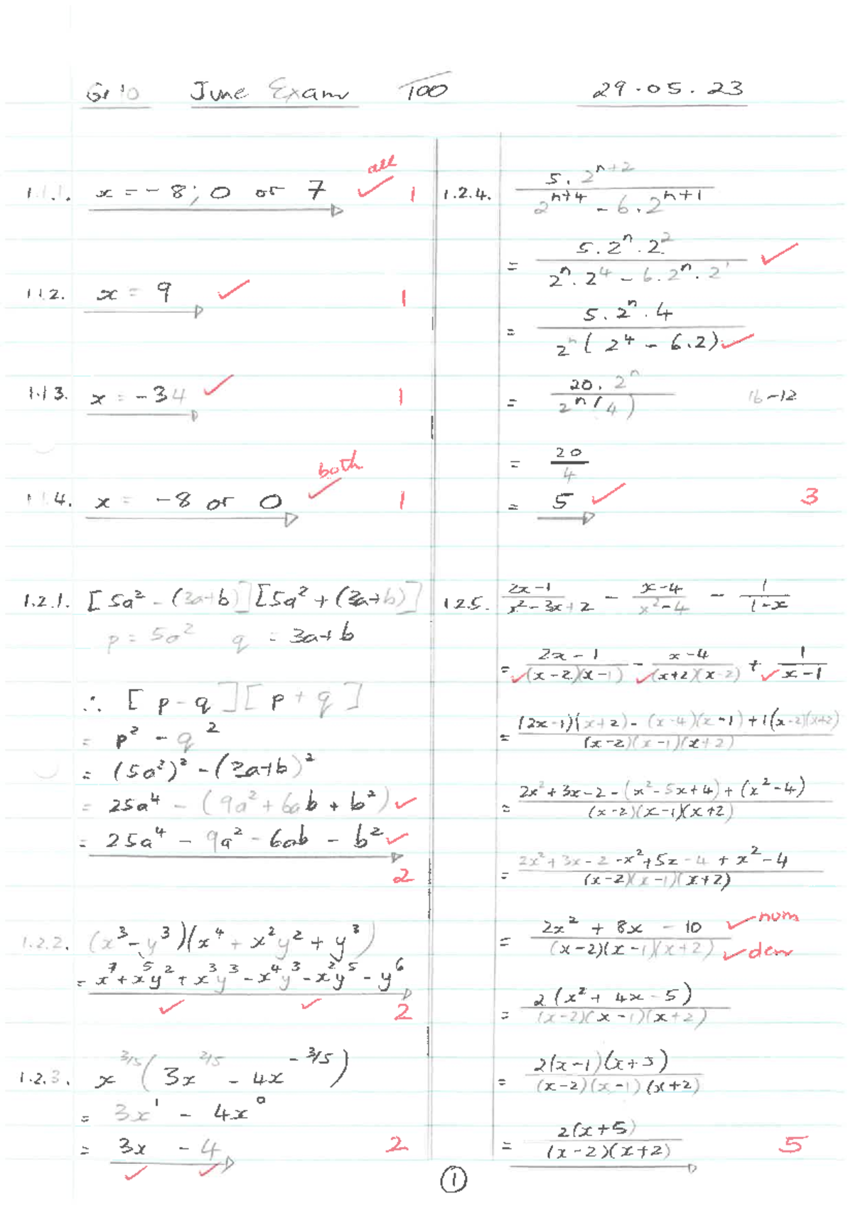 2023 Grade 10 Maths June Paper Solutions - Studocu
