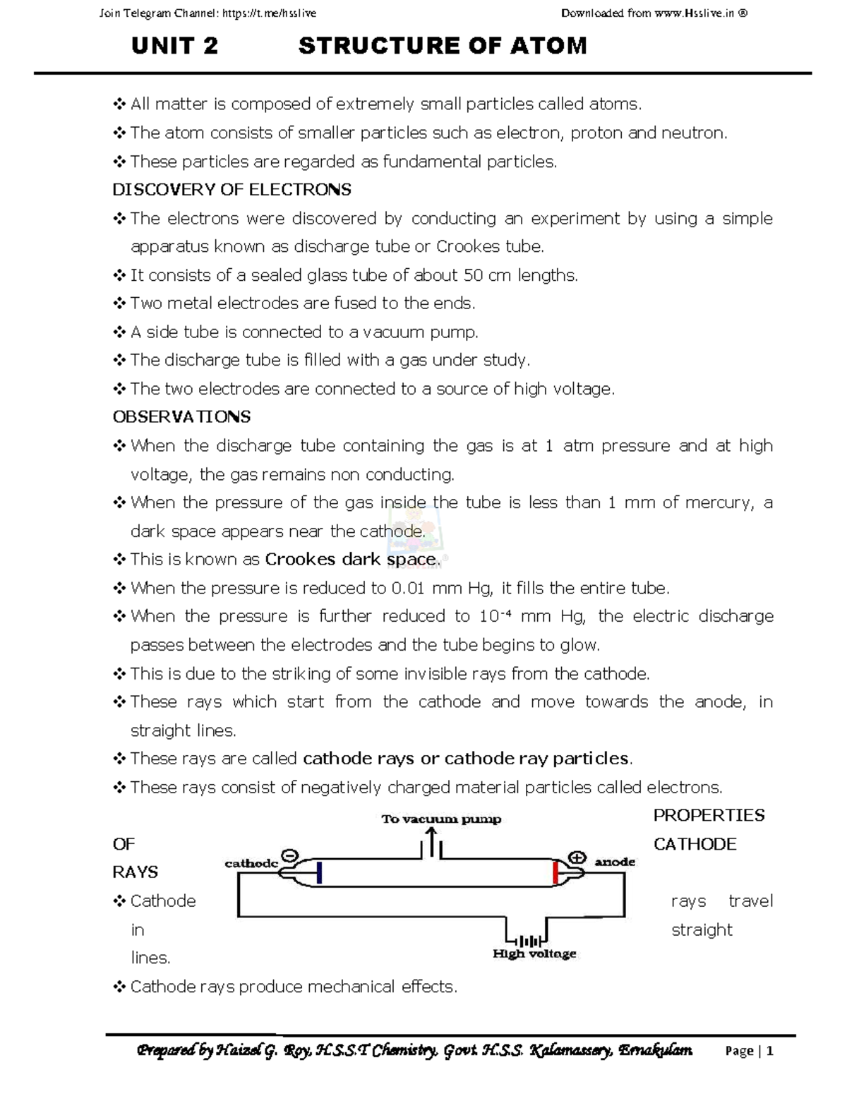2. Structure of Atom - UNIT 2 STRUCTURE OF ATOM All matter is composed ...