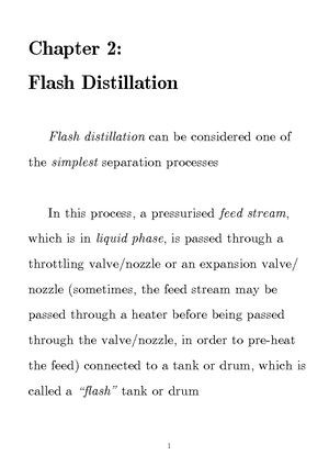Lec7-Flash - Separation Processes flash distillation - Introduction to ...