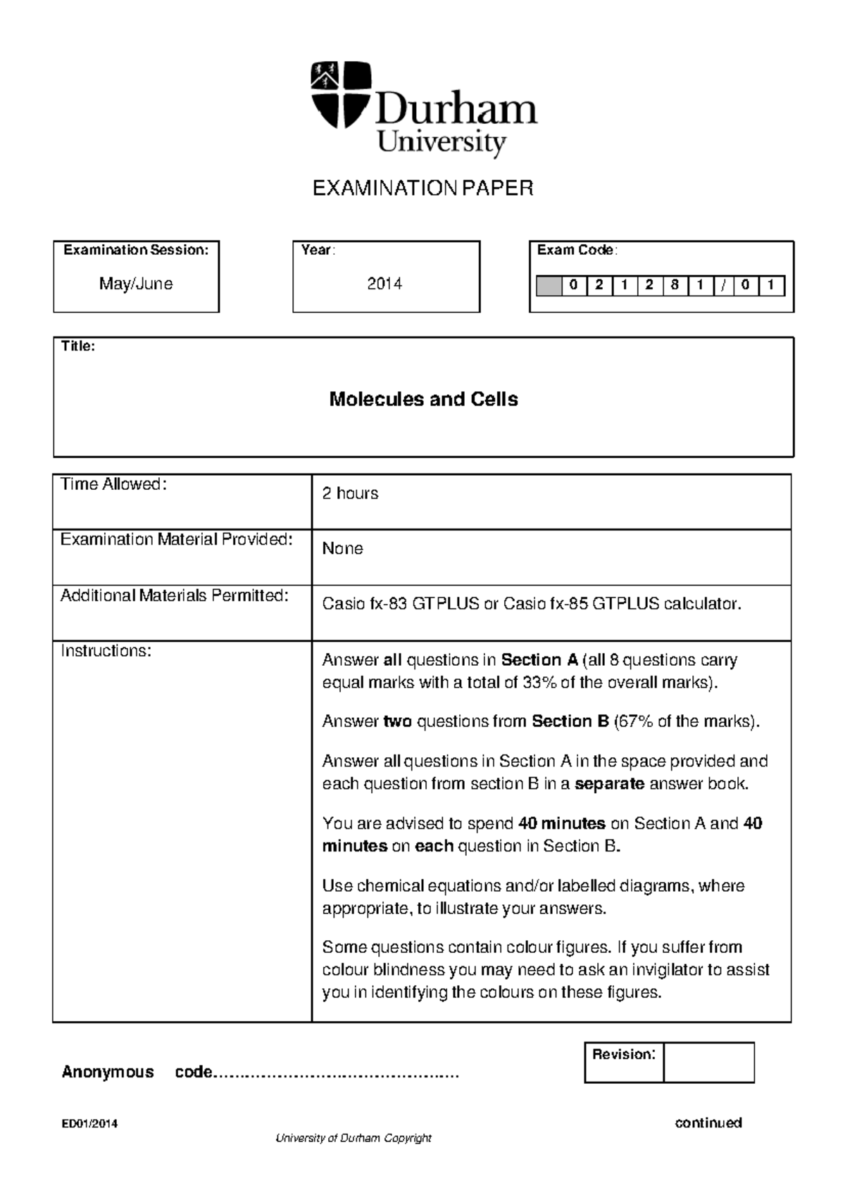 Exam 2014 Questions EXAMINATION PAPER Year Examination Session May exam-2014-questions-examination-paper-year-examination-session-may