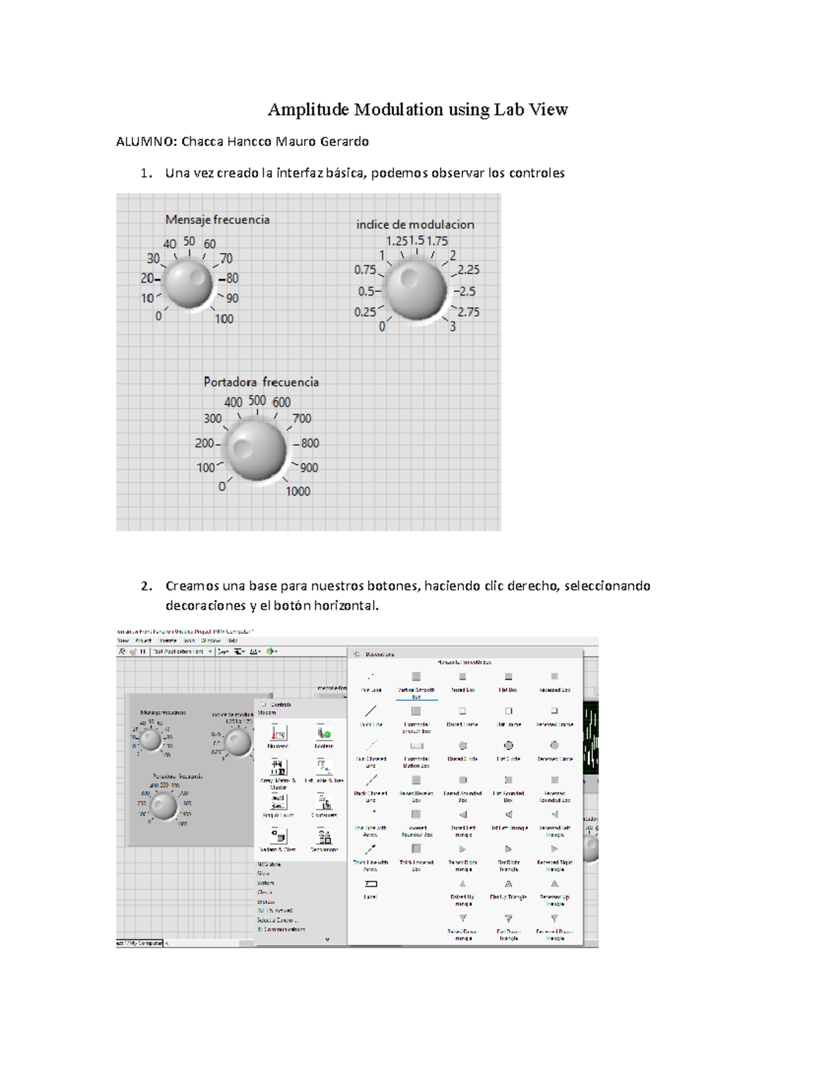 Amplitude Modulation using Lab View - Amplitude Modulation using Lab ...