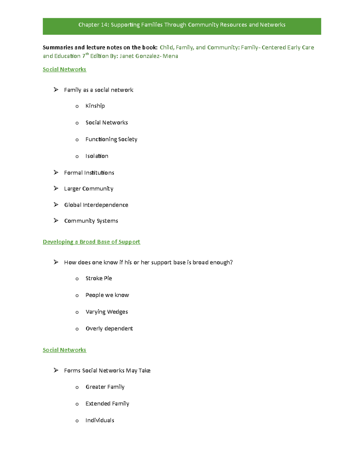 Chapter 14- Supporting Families Through Community Resources and ...