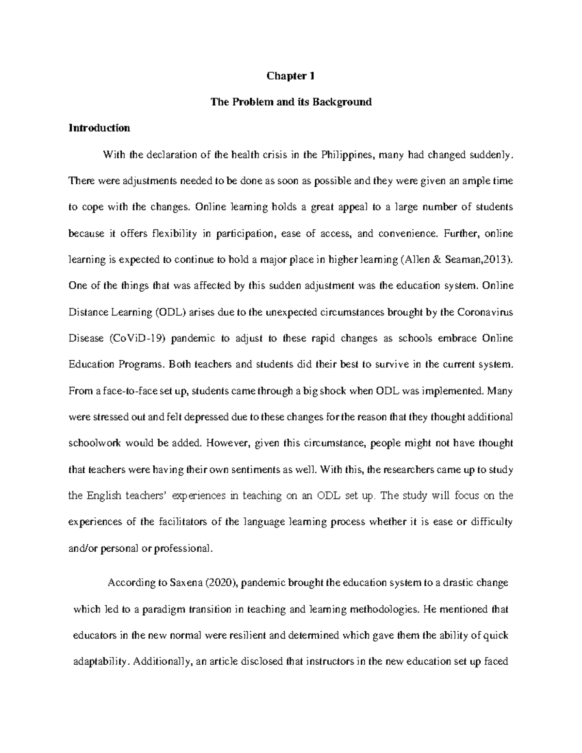 Sample-Research-Paper - Chapter 1 The Problem and its Background ...
