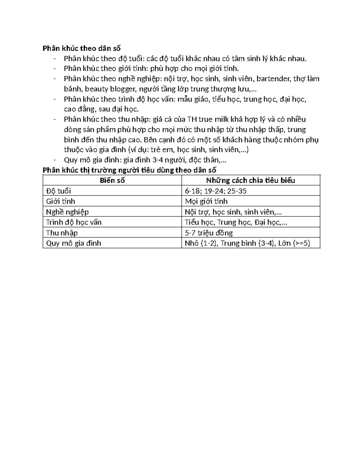 Marketing cb - word - Phân khúc theo dân số - Phân khúc theo độ tuổi ...