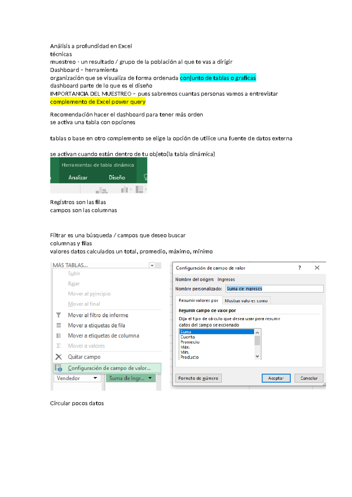 Análisis a profundidad en Excel.docx anaaa - Análisis a profundidad en Excel técnicas muestreo ...