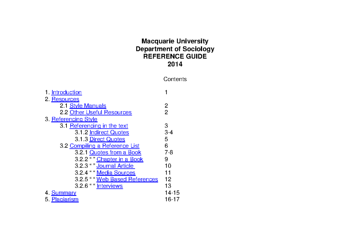 Soc-sociology reference guide - Macquarie University Department of ...