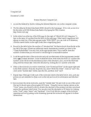 Biochem lab report 3 Sam - Samantha Lish BIO 300 Biological Chemistry ...