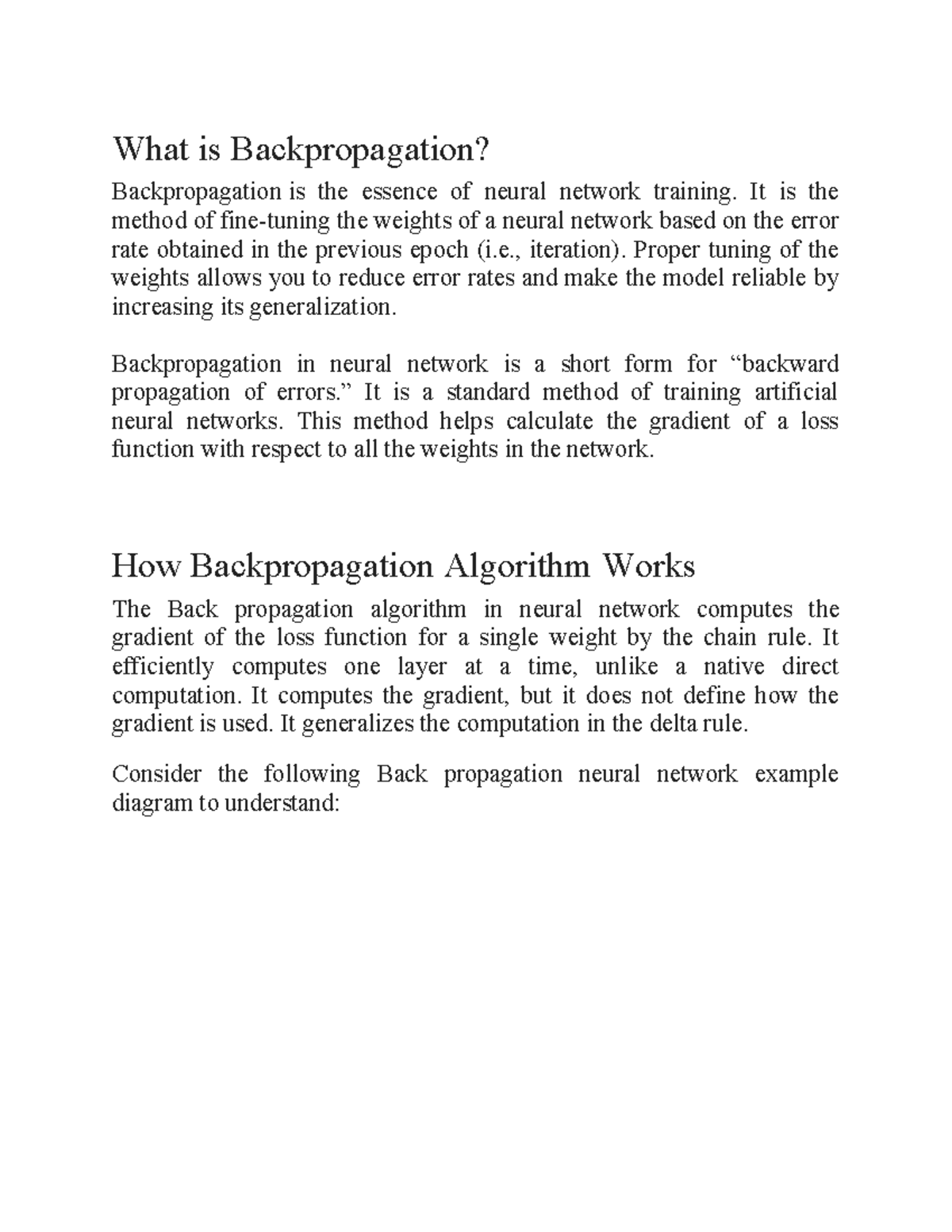 Back Propagations - nil - What is Backpropagation? Backpropagation is ...