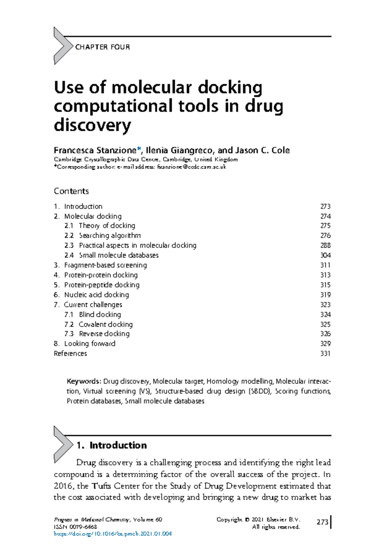 Docking moleculaar - acomplameinto moelcular - CHAPTER FOUR Use of ...