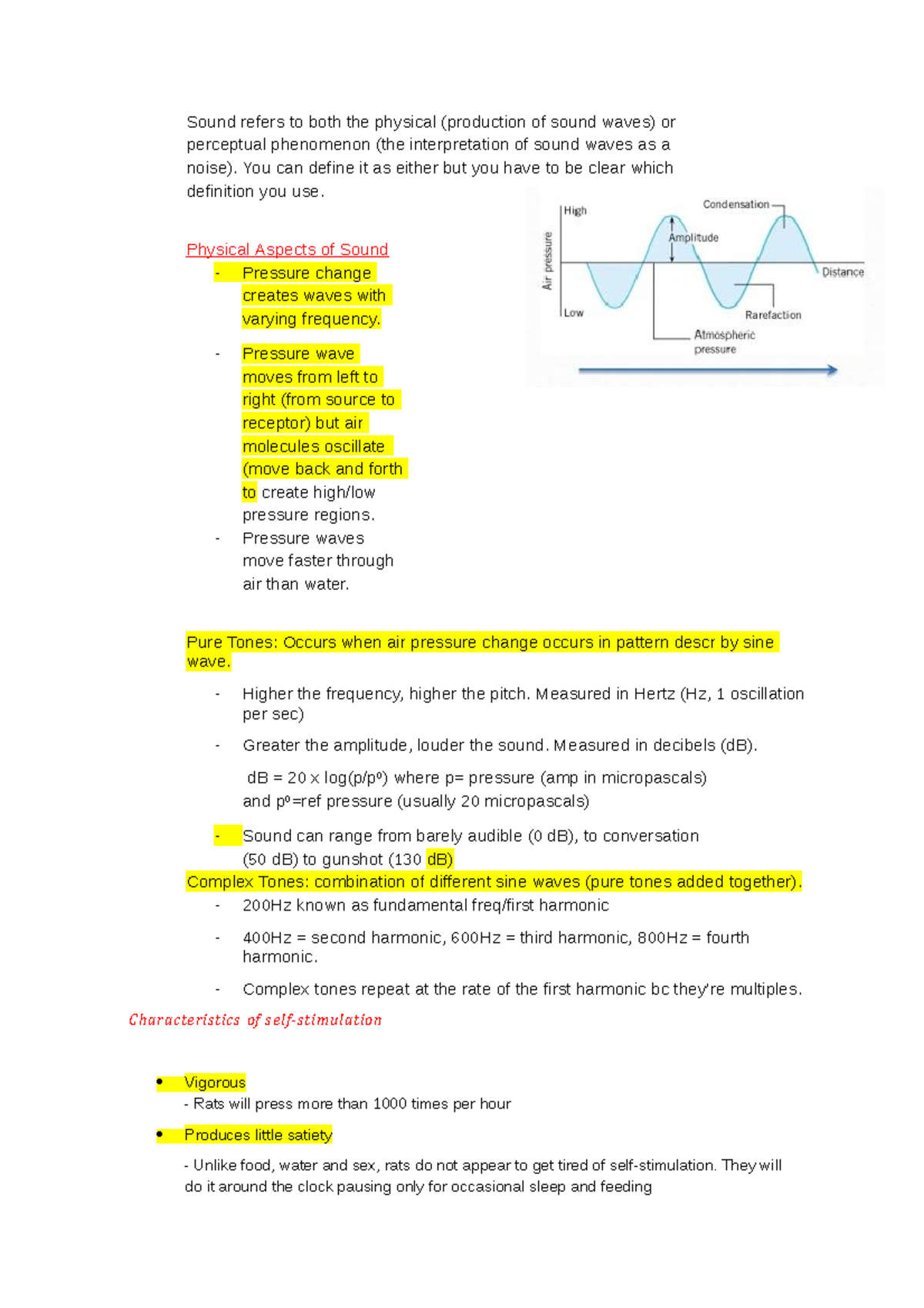 Week 8 Lecture Notes 8 Sound Refers To Both The Physical Production Of Sound Waves Or 