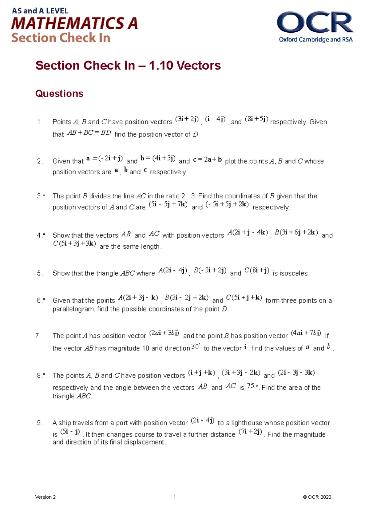 413787-section-check-in-1.10-vectors - Section Check In – 1 Vectors ...