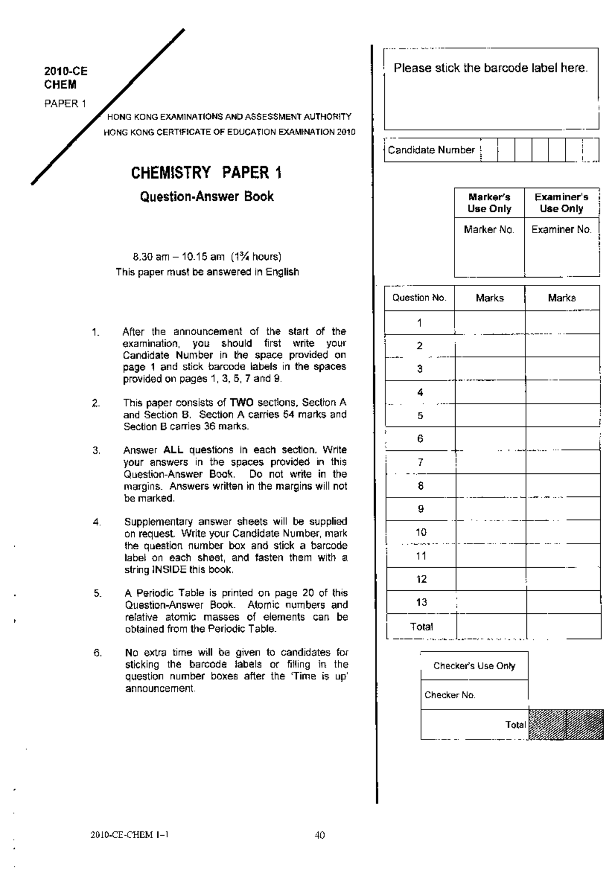 CE paper for chemistry - Cell biology and cell technology - Studocu