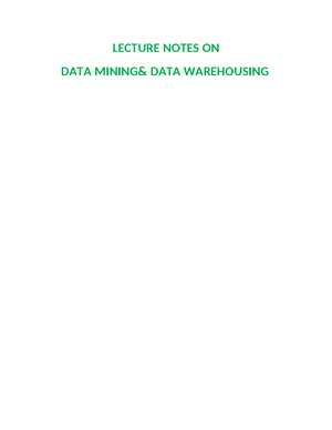 Data Mining - NOTES - What Is Data Mining? Data mining refers to ...