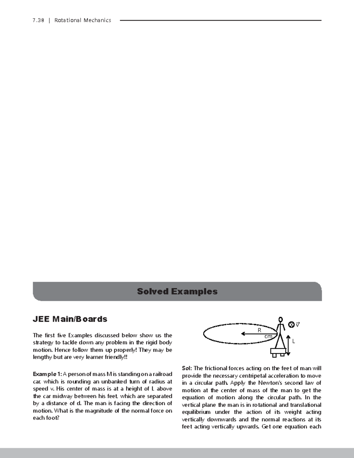 7.Rotational-Mechanics Exercise 2 - 3 8 | Rotational Mechanics R cm L X v ® Sol: The frictional ...
