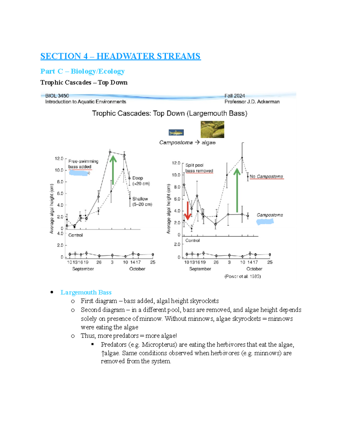Biol 3450 notes - SECTION 4 – HEADWATER STREAMS Part C – Biology ...