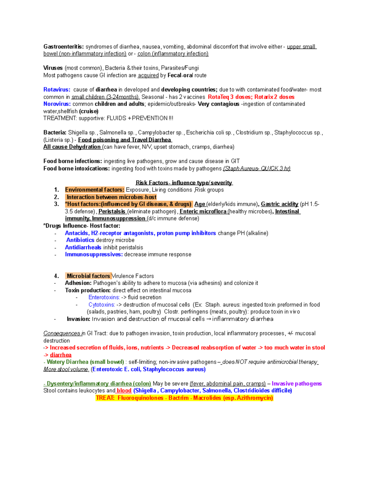 GIT Infection - N/A - Gastroenteritis: syndromes of diarrhea, nausea ...