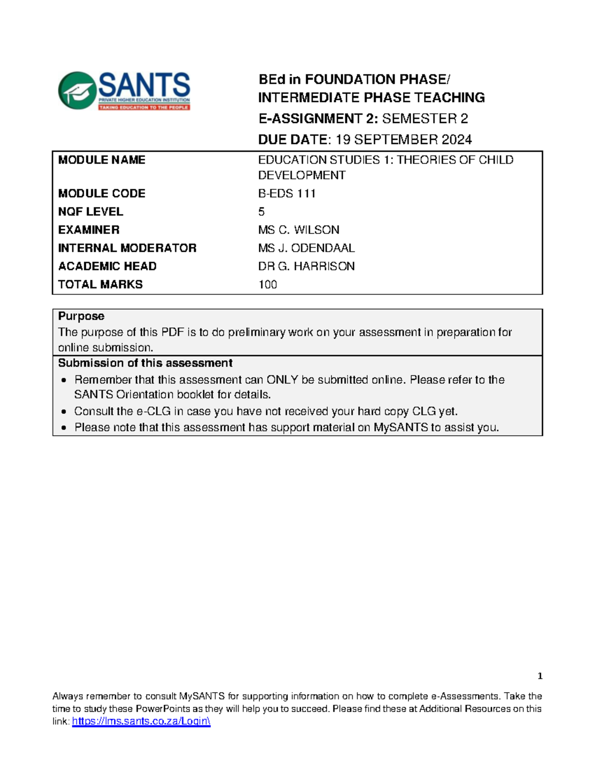 Theories 2 - 1 Always remember to consult MySANTS for supporting ...