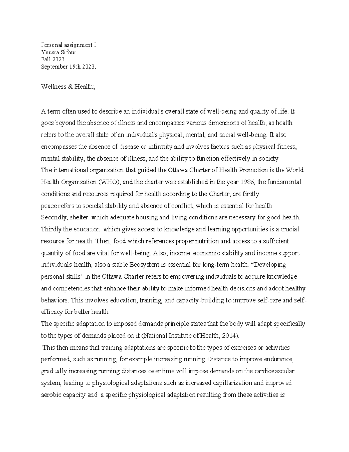 Personal Assignement 1- EXCI 202 - Personal assignment I Yousra Sifour ...