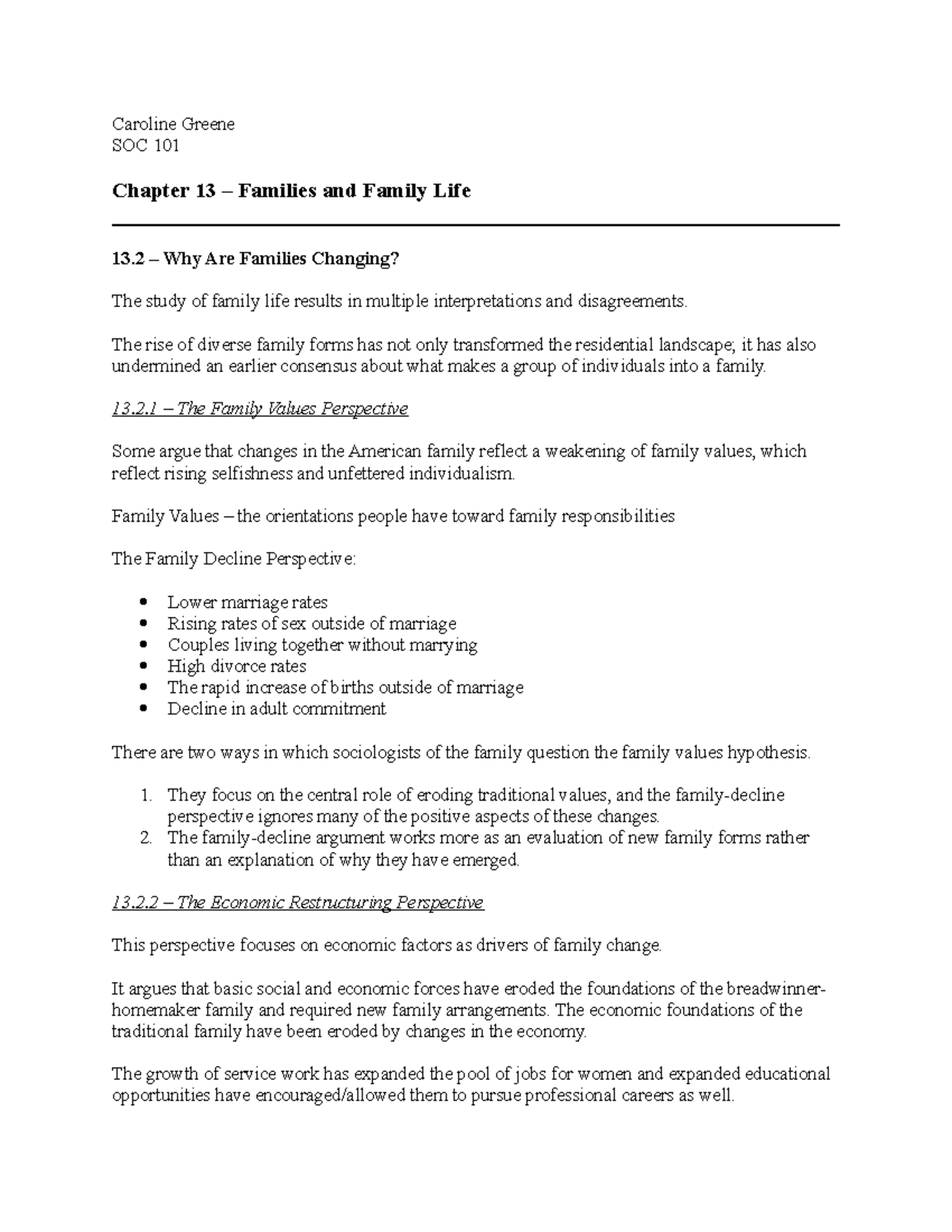 13.2 - Why Are Families Changing? - Caroline Greene SOC 101 Chapter 13 ...