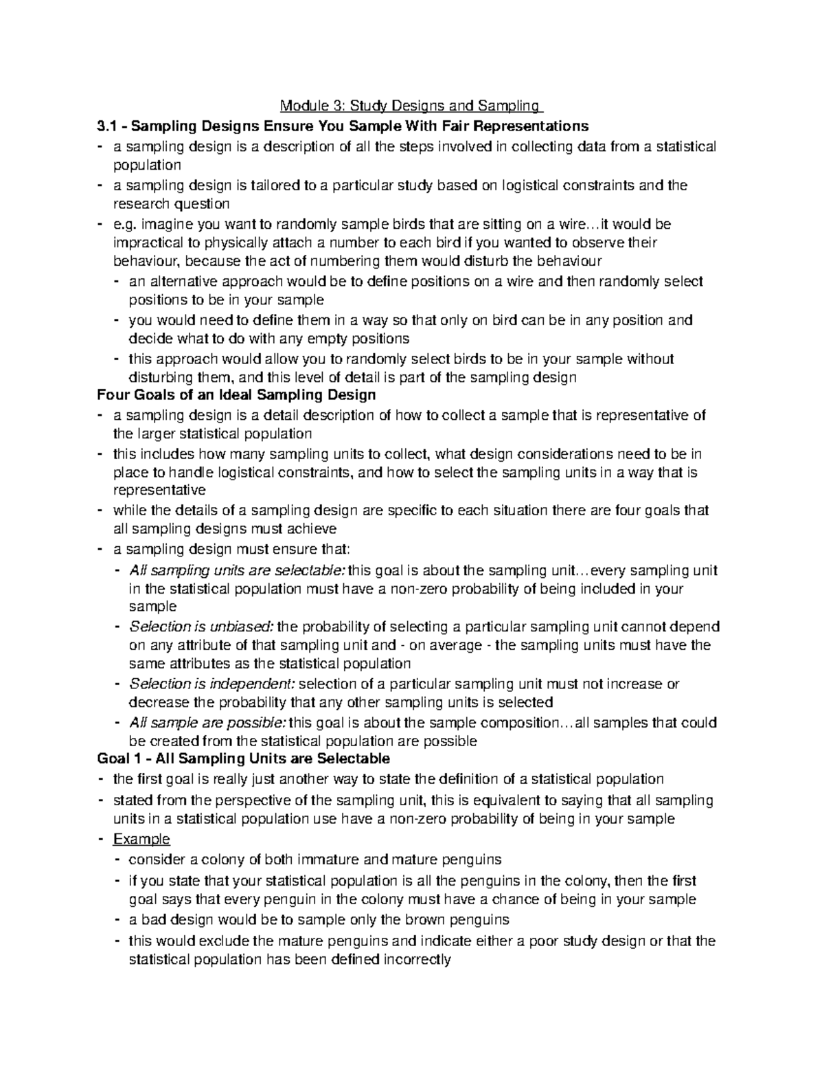 Module 3 Study Designs and Sampling - Module 3: Study Designs and ...