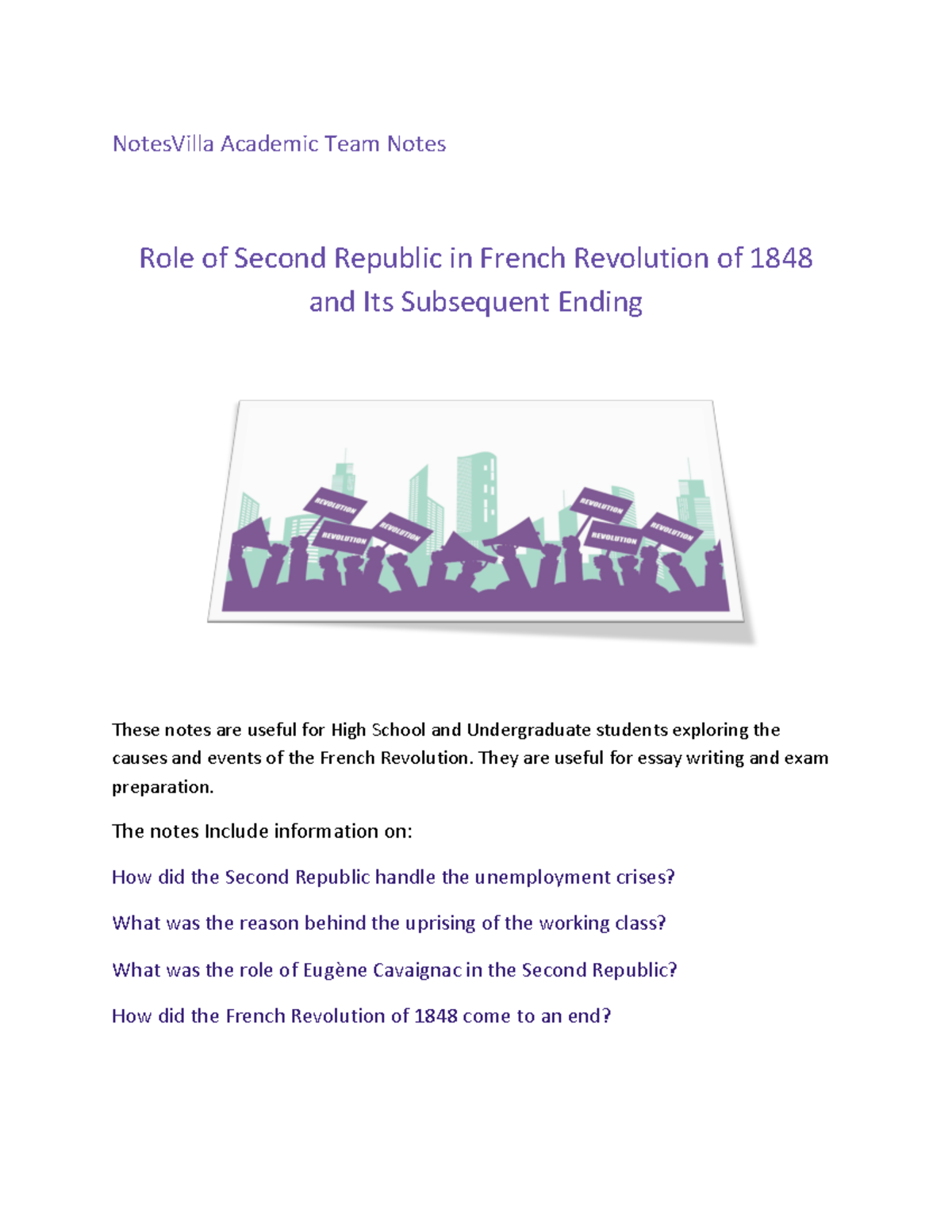 Role of second republic in french revolution and its subsequent ending ...