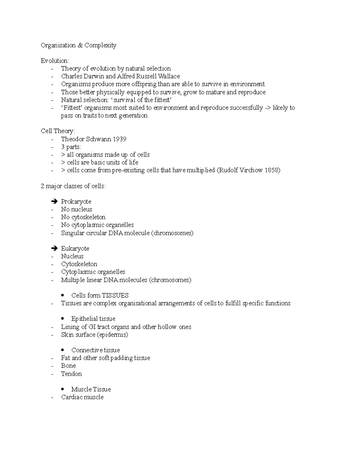 Topic 1 Wk1: Basics - Organisation & Complexity Evolution: - Theory of ...
