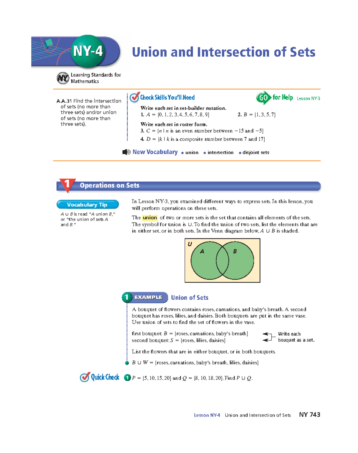 Ny text sets and counting notes - Union and Intersection of Sets Lesson ...
