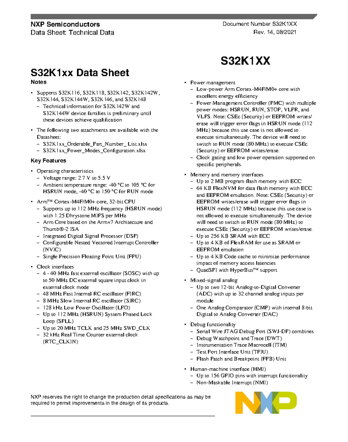S32K-DS - Guia de diseño s32k - S32K1XX S32K1xx Data Sheet Notes ...