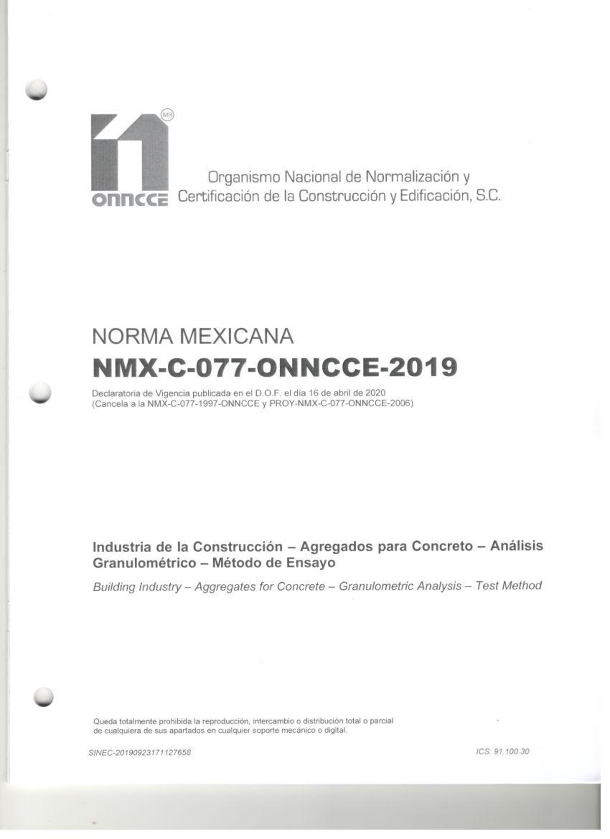 NMX 077 Onncce 2019 - arte - MR Organismo Nacional de Normalización y ONNCCE Certificación de la ...