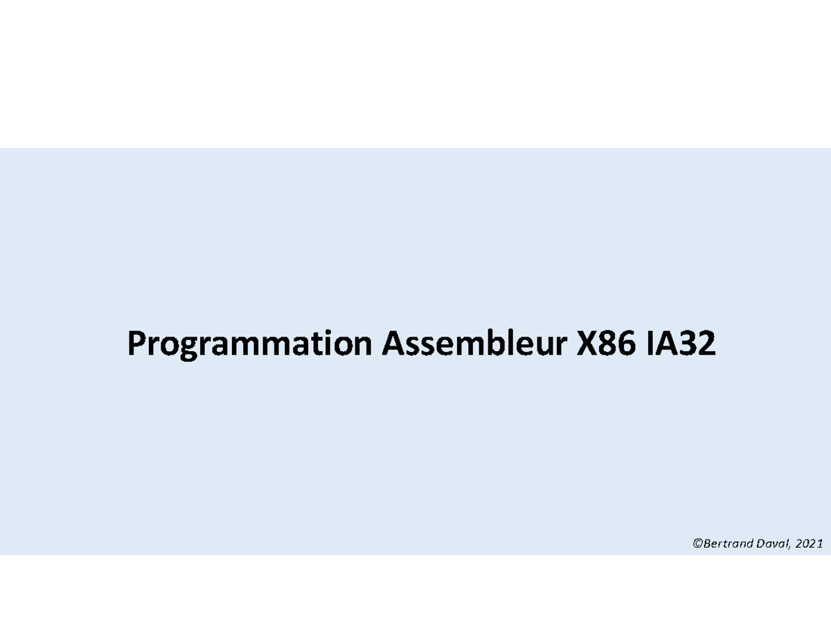 Cours du 4 octobre 2022 - Programmation Assembleur X86 IA ESGI 3 Lien ...