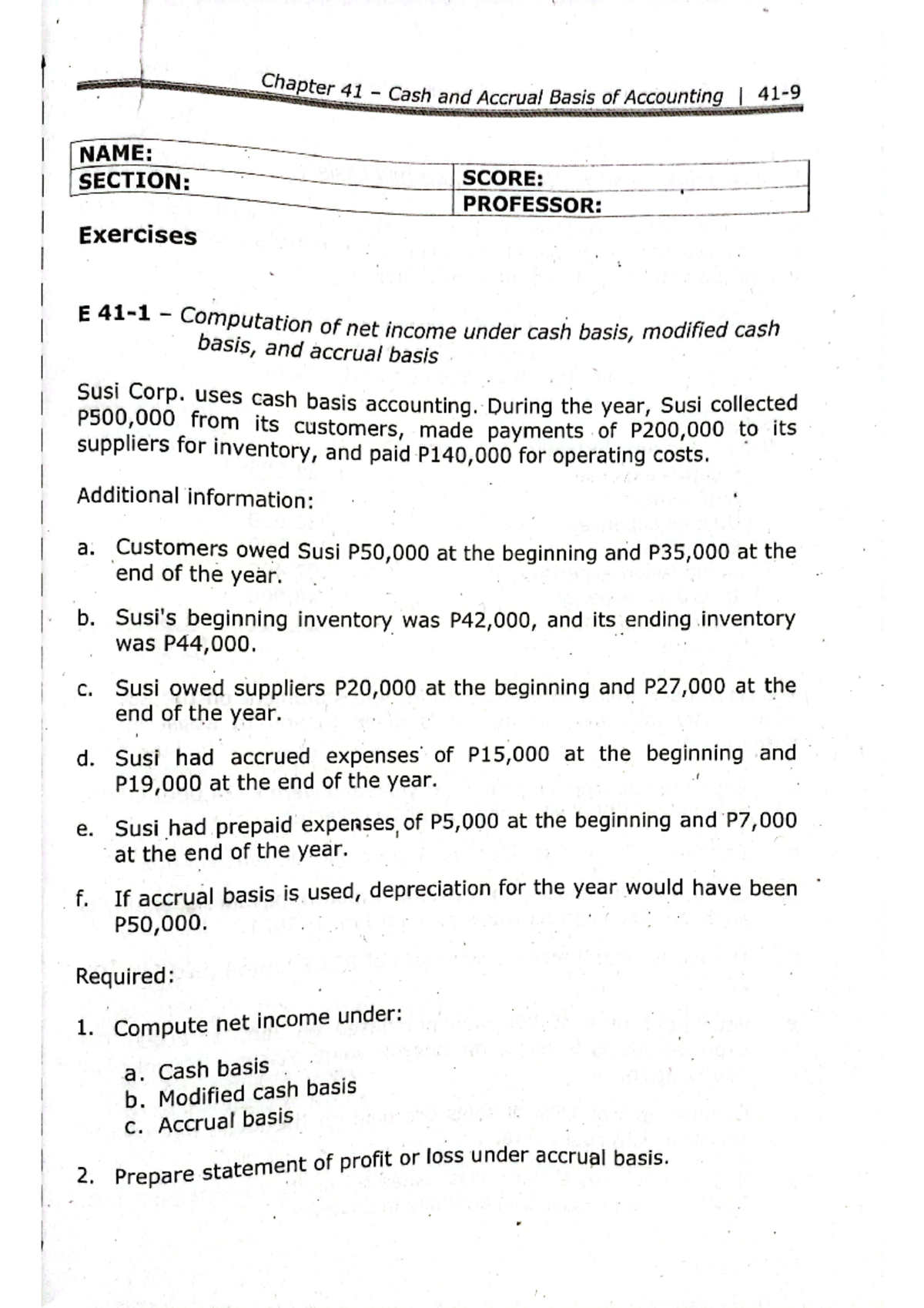 Chapter 41 Exercises - Accountancy - Studocu