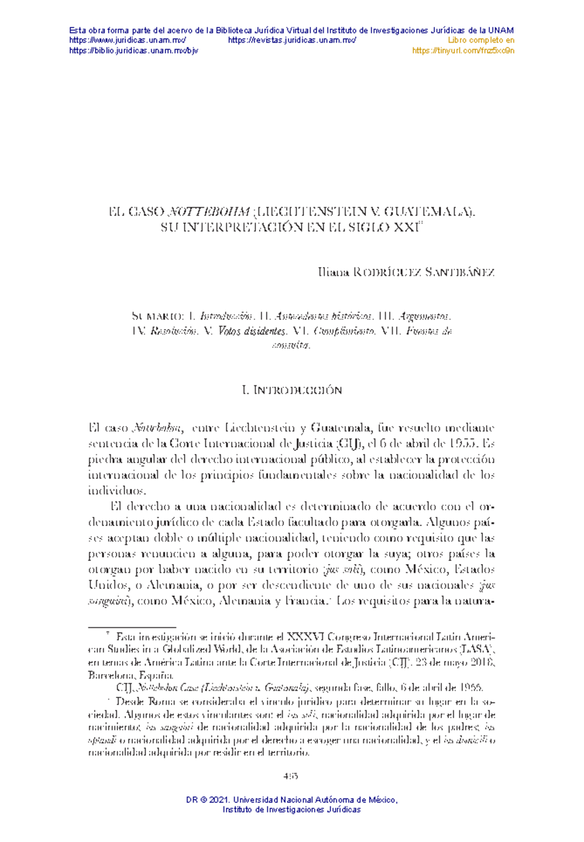 Caso Nottebohm - CASO DERECHO INTERNACIONAL PRIVADO NATURALIZACION ...