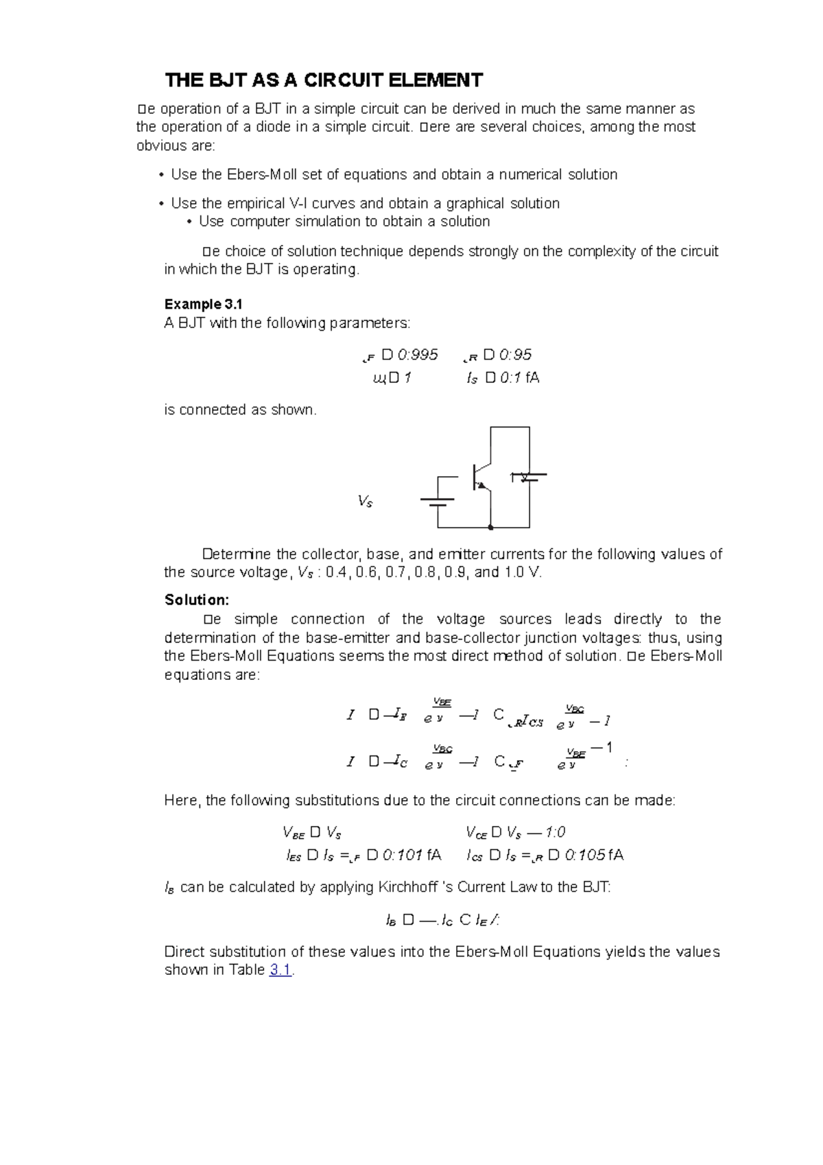 THE BJT AS A Circuit Element - THE BJT AS A CIRCUIT ELEMENT e operation ...