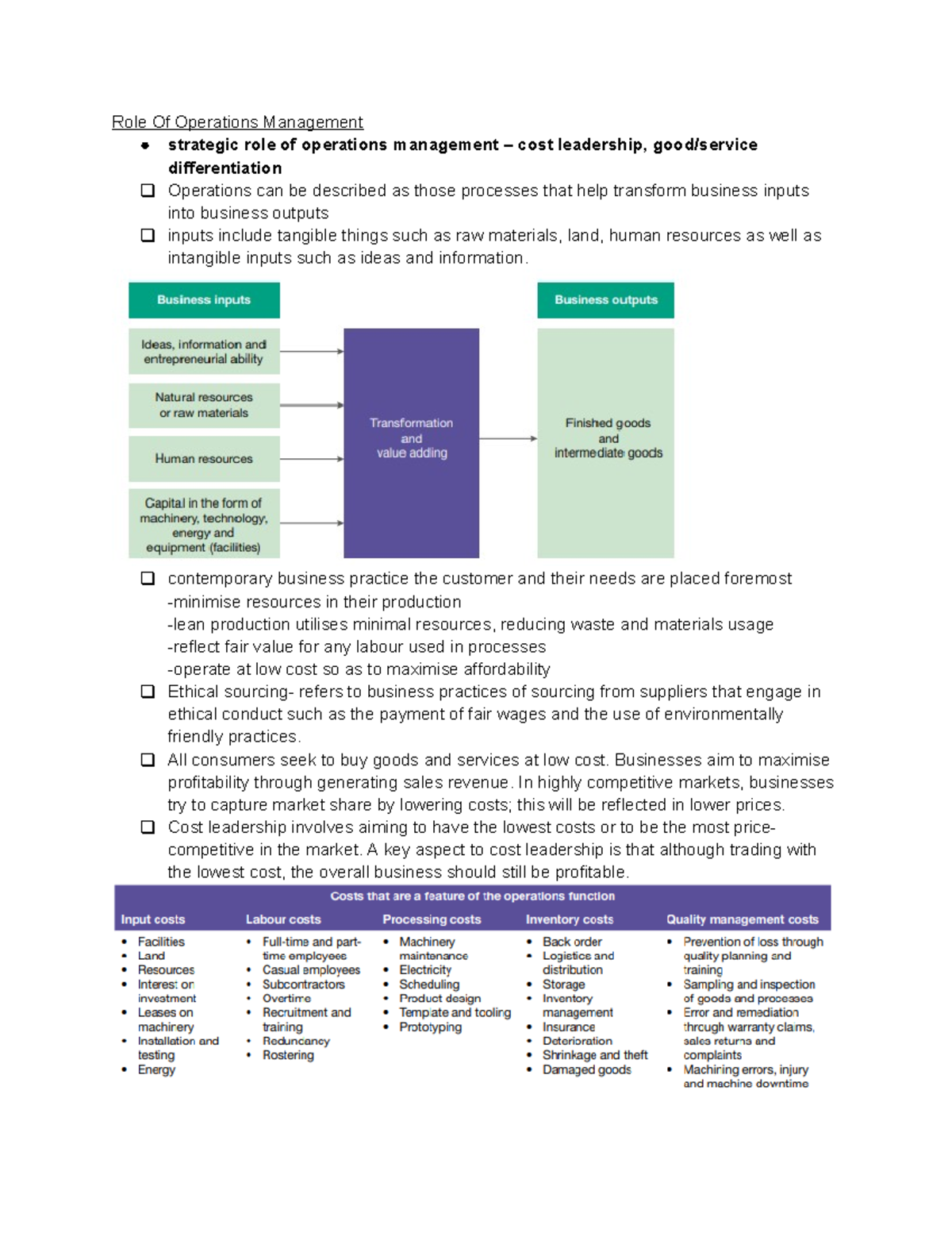 Role Of Operations Management-Business Study Notes - Role Of Operations ...