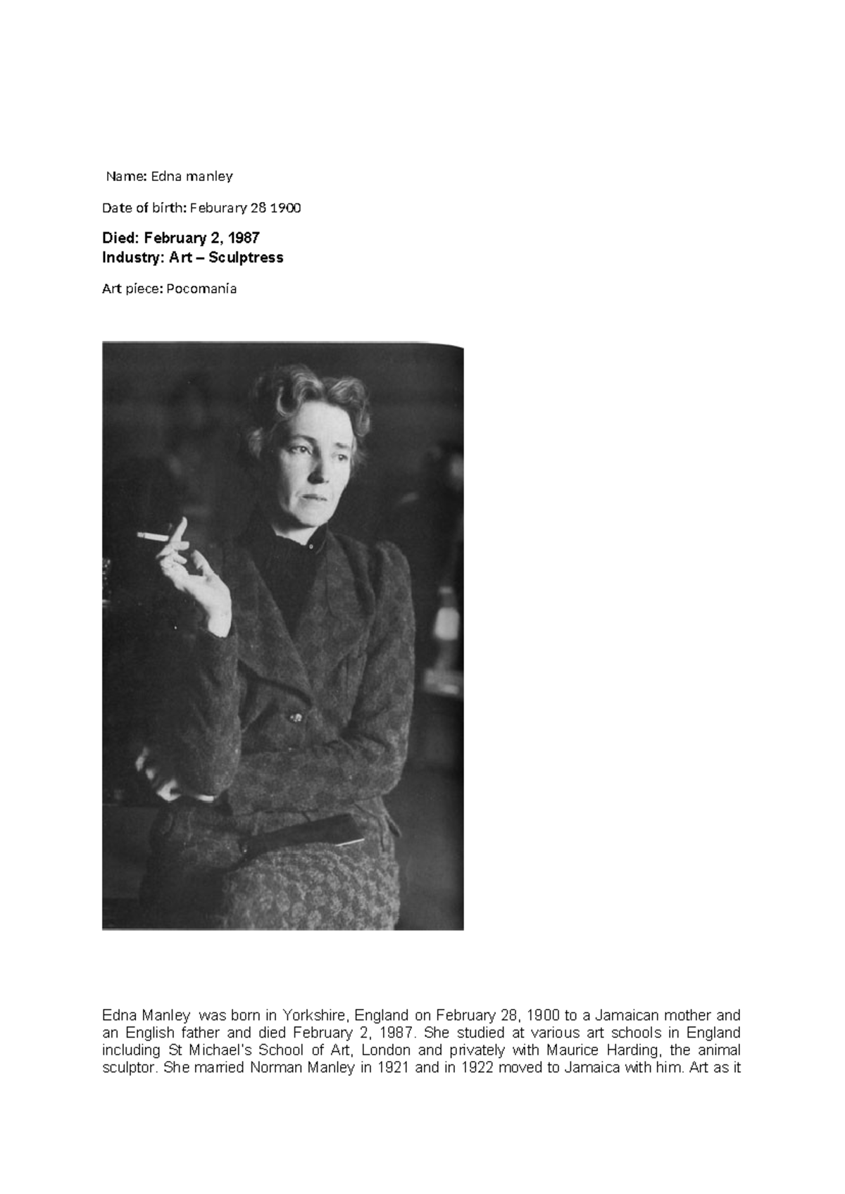 Local artist of jamaica - Edna Manley Barrington Watson Malica Reynolds ...