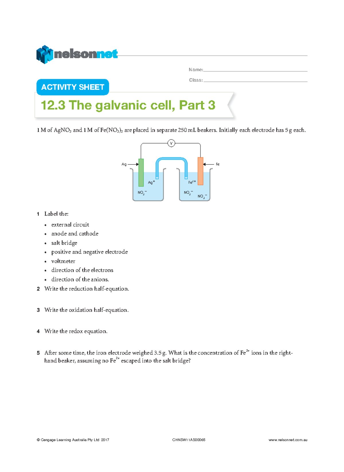 12.3 Galvanic Cell - Apple banan - © Cengage Learning Australia Pty Ltd ...
