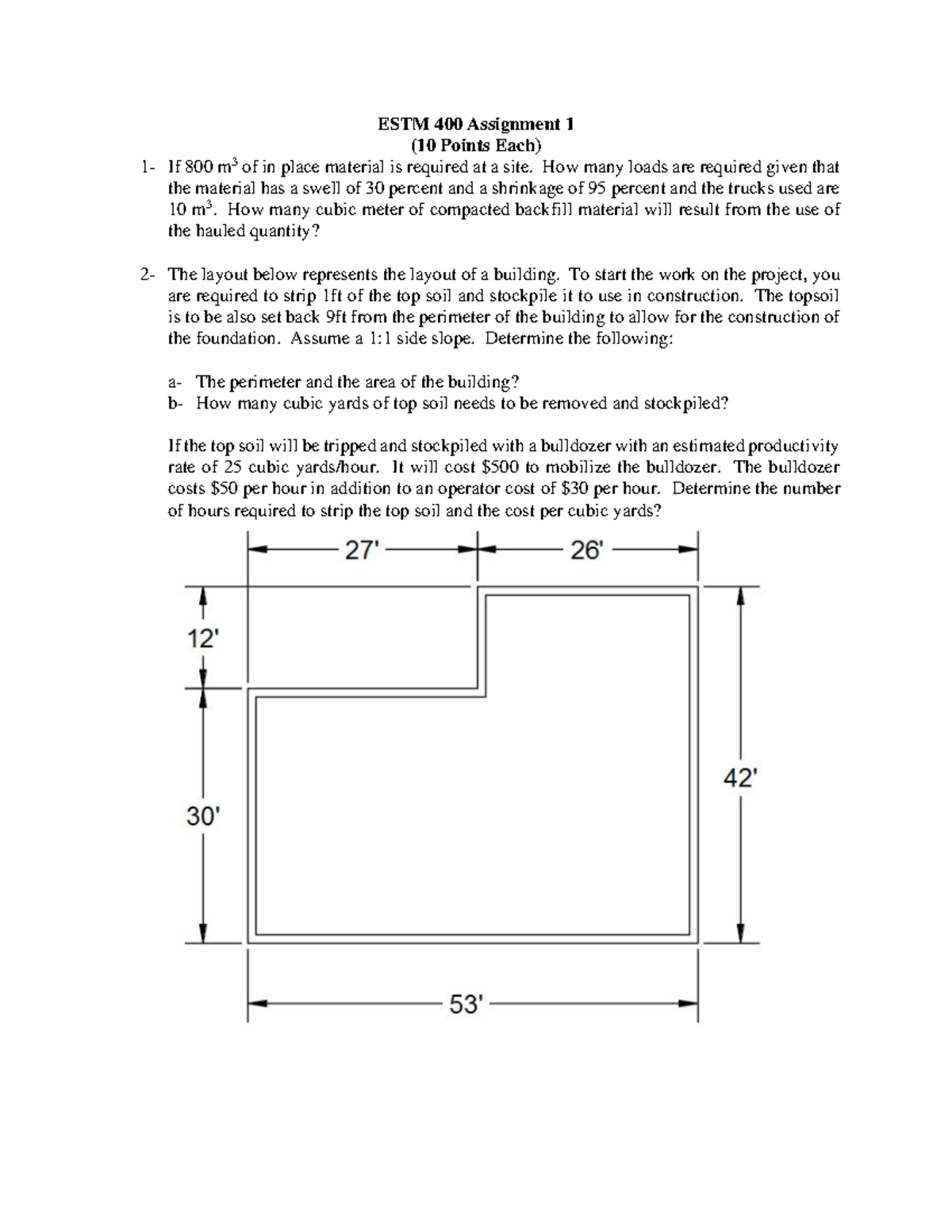 ESTM 400 Assignment 1 W Layout (2) - ESTM 400 Assignment 1 (10 Points ...
